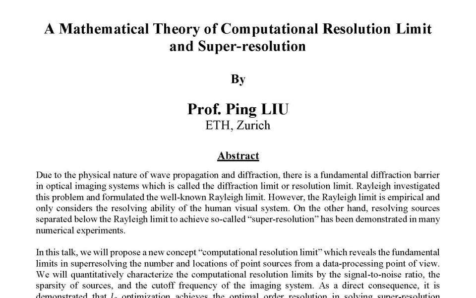 Department of Mathematics - Seminar on Applied Mathematics - A Mathematical Theory of ...
